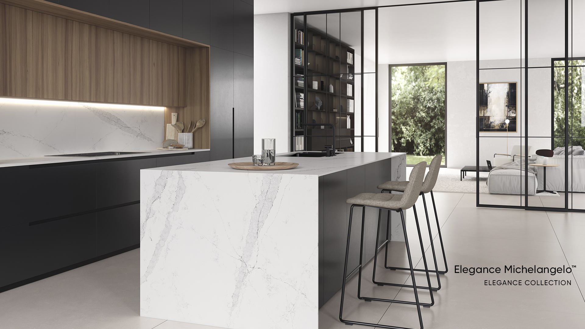 COMPAC. Superficies decorativas de Obsidiana, Mármol y Cuarzo.